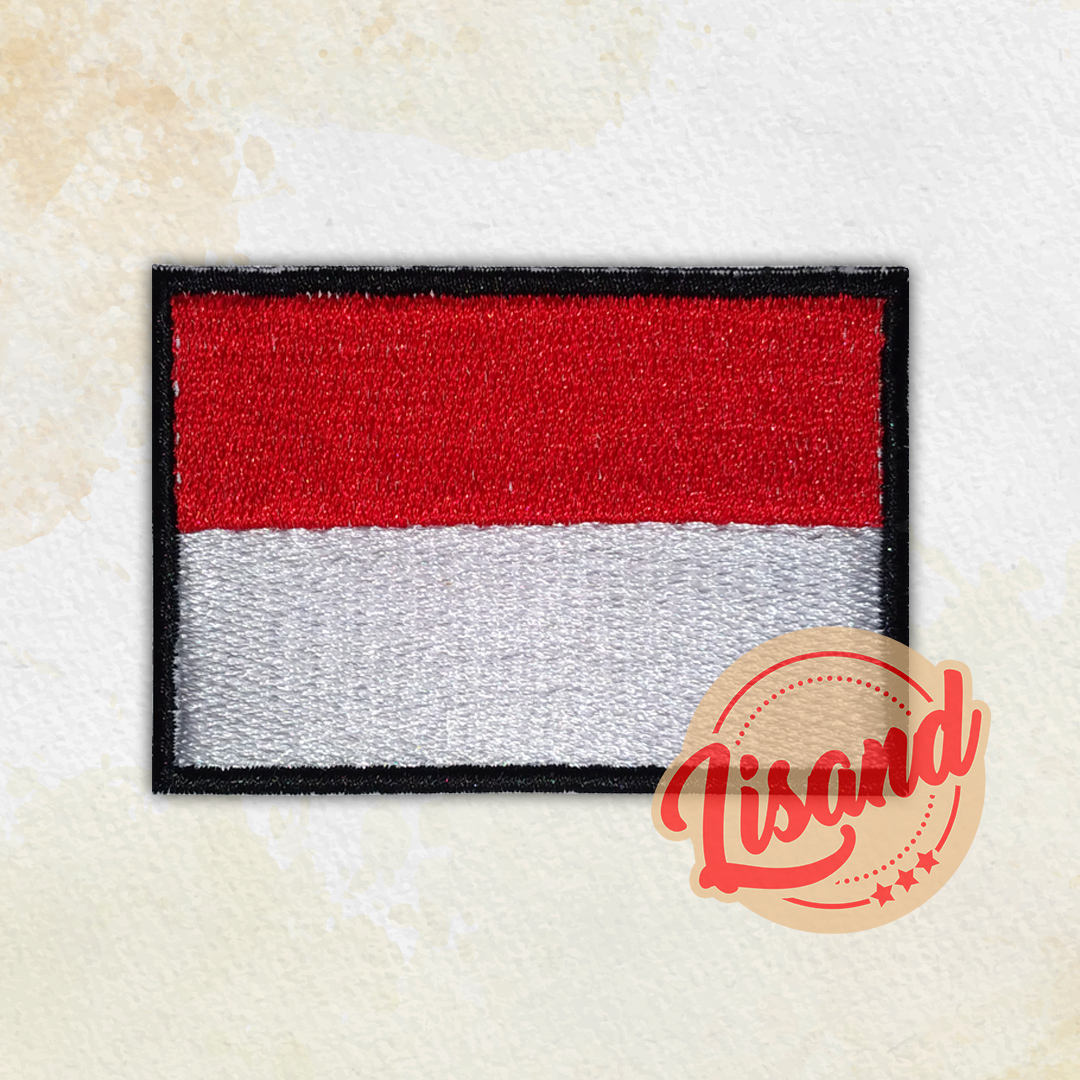 Patch Bordir Emblem Bendera Merah Putih / Indonesia - Lisand